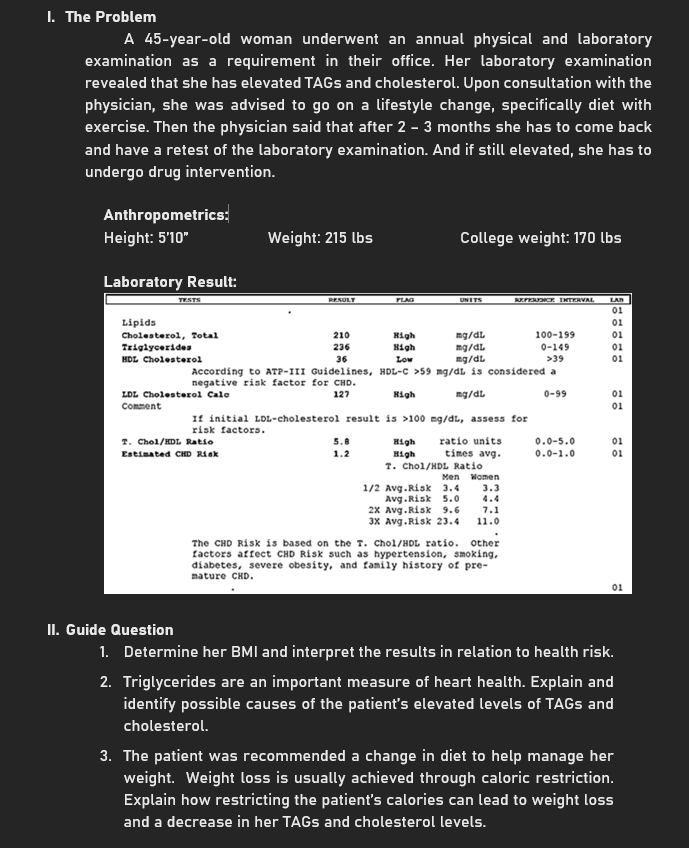 Solved 1. The Problem A 45-year-old woman underwent an | Chegg.com