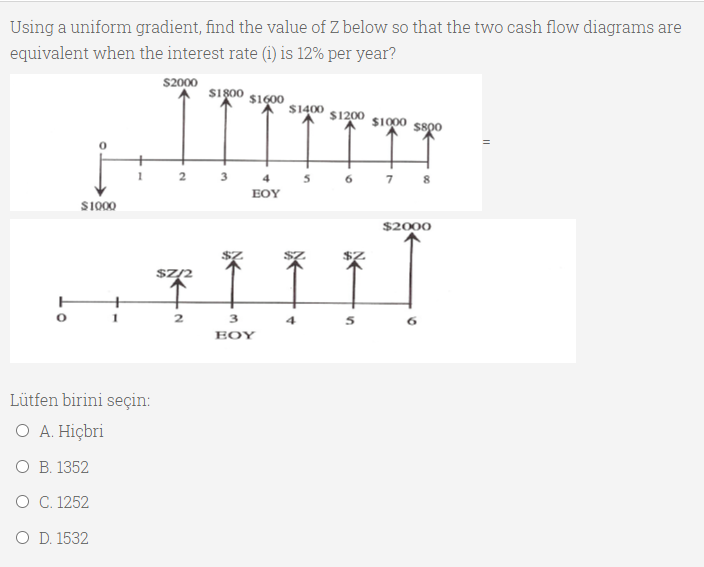 Solved Using a uniform gradient, find the value of Z below | Chegg.com