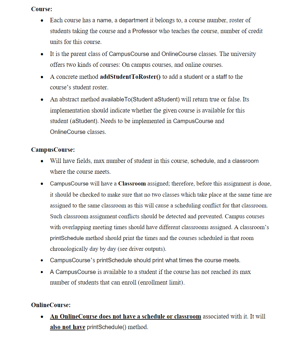 2 The University Model In this assignment we will | Chegg.com