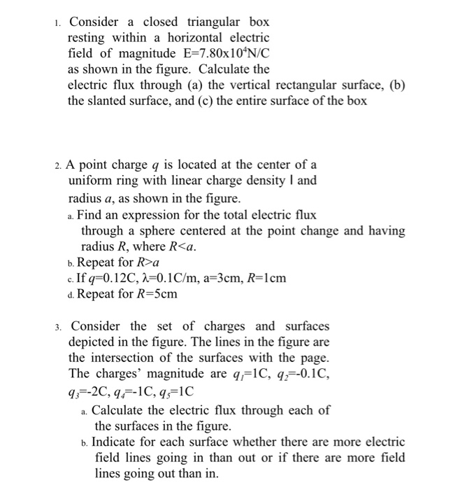 1. Consider a closed triangular box resting within a | Chegg.com