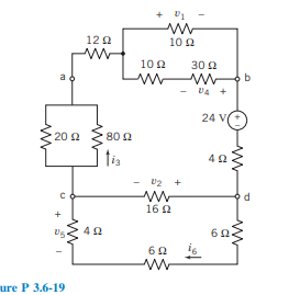 Solved P 3.6-19 ⊕ Determine the values of v1,v2,i3,v4,v5, | Chegg.com