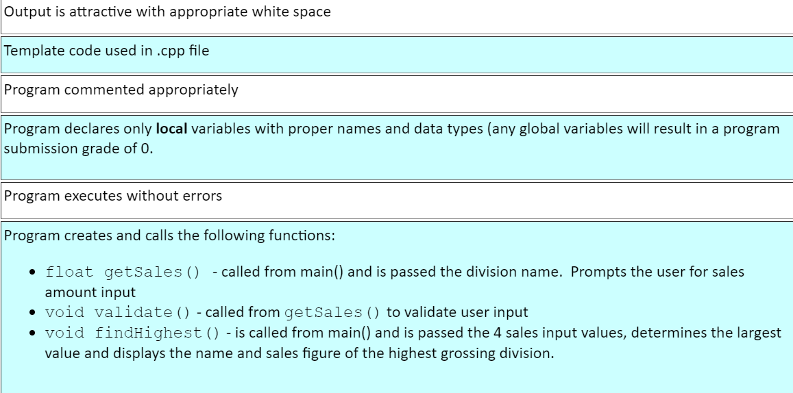 Project 5 Description Write a C++ program that | Chegg.com