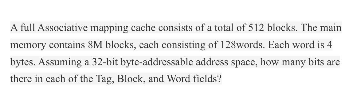 Solved A direct-mapping cache consists of a total of 512 | Chegg.com