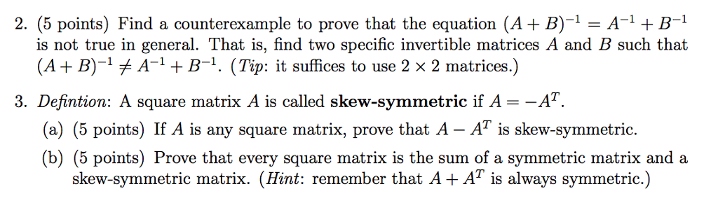 Solved 2 5 Points Find A Counterexample To Prove That The