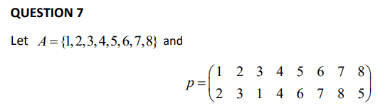Solved A={1,2,3,4,5,6,7,8} and p=(1223314456677885)(e) | Chegg.com