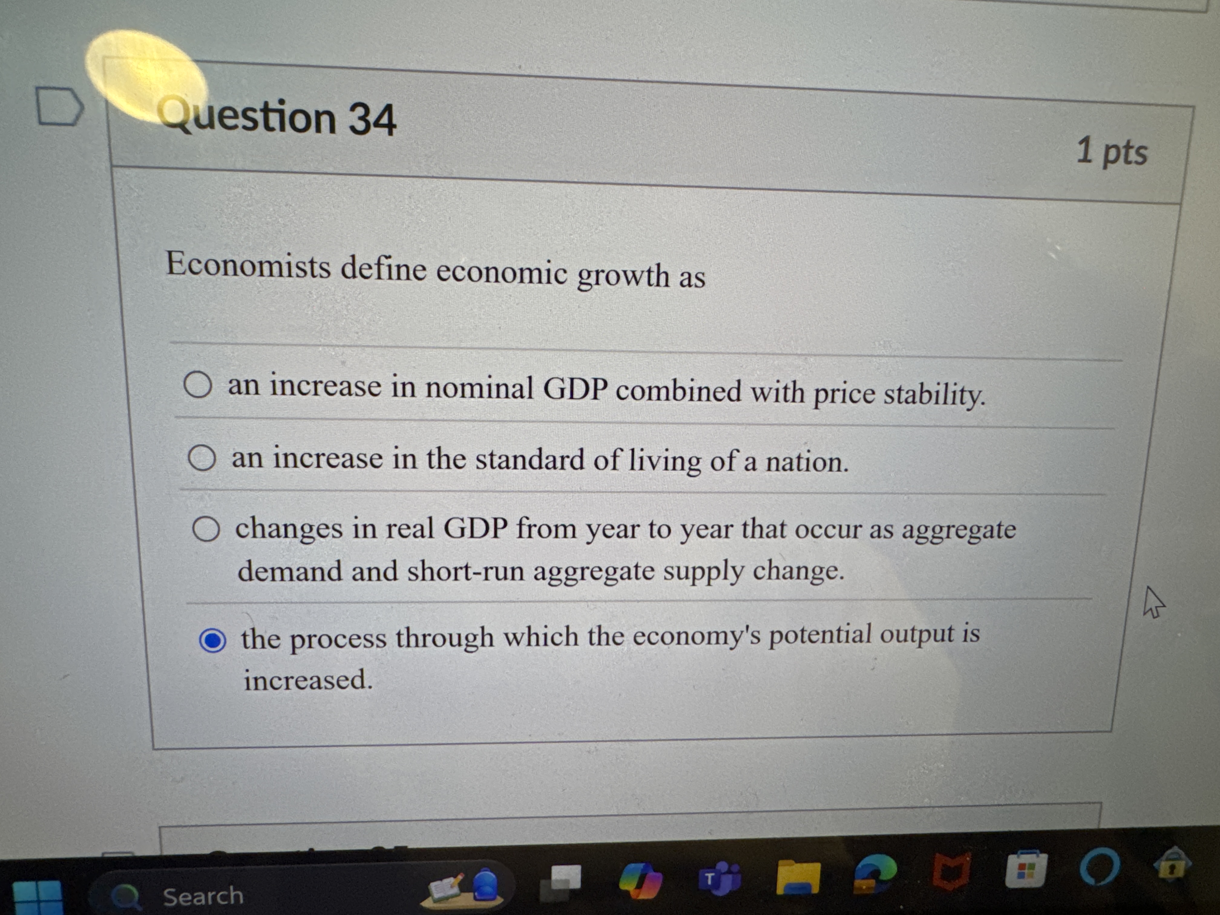 Solved Economists define economic growth asan increase in | Chegg.com