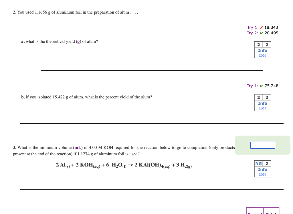 Solved What is the minimum volume (mL) of 4.00 M KOH | Chegg.com