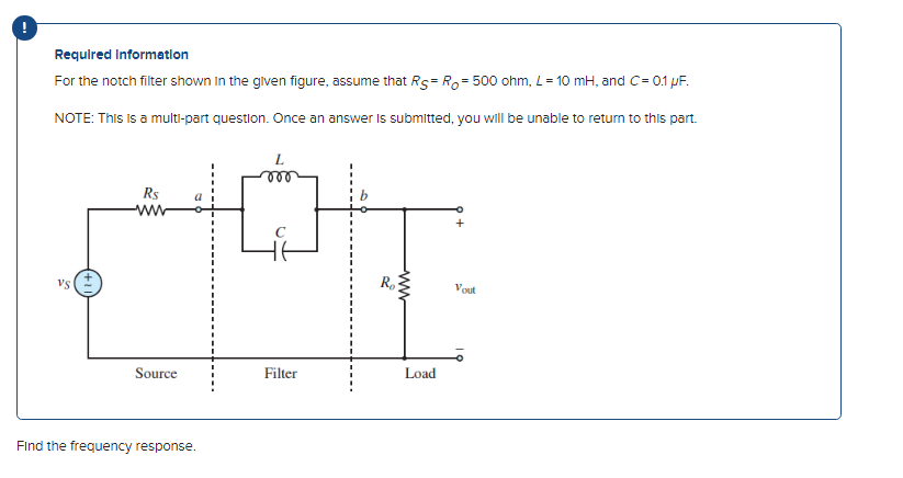 Solved Required Information For the notch filter shown In | Chegg.com