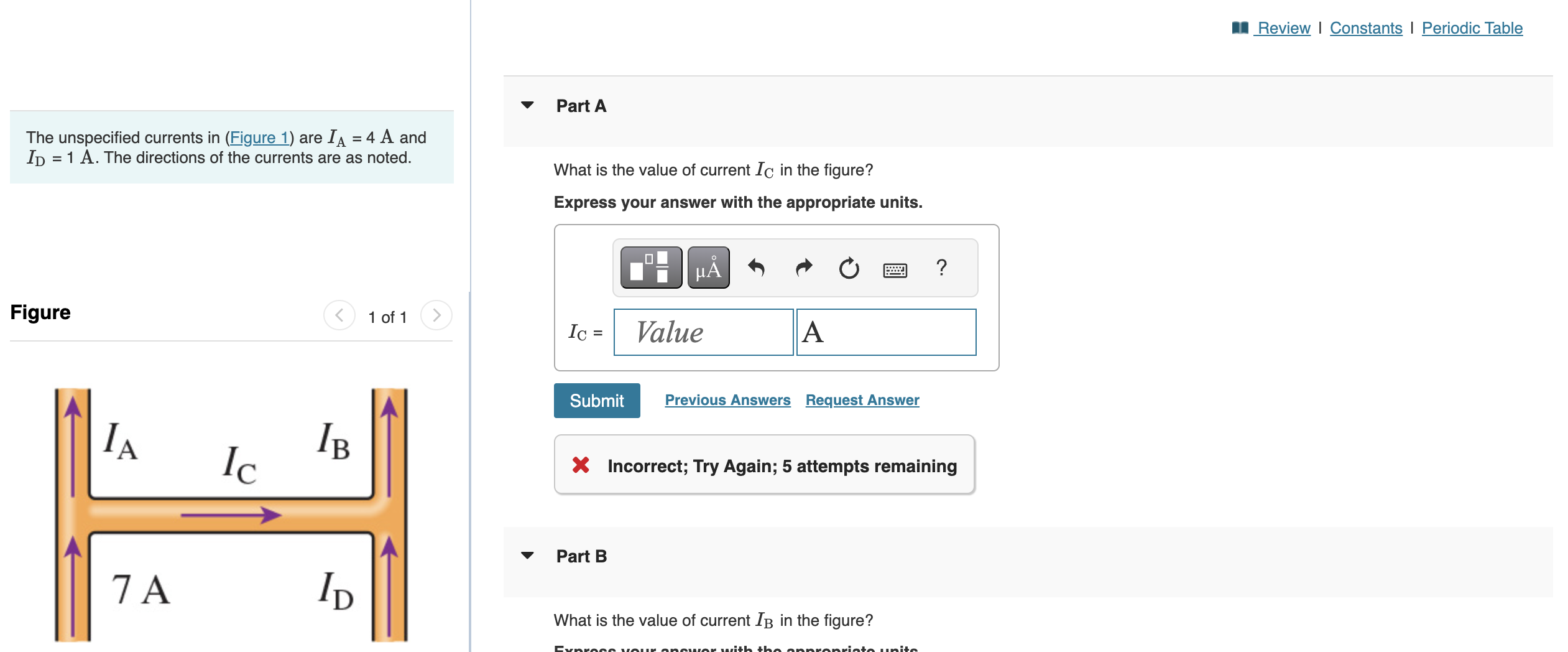 Solved The unspecified currents in (Figure 1) ﻿are IA=4A | Chegg.com