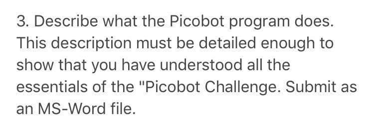 Solved 3. Describe what the Picobot program does. This | Chegg.com