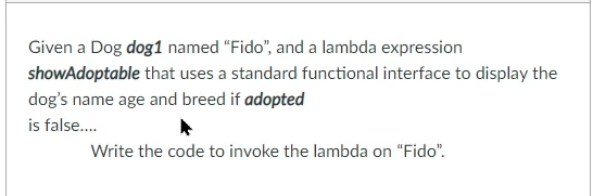 Solved Here is class Dog -String name; -int age -String | Chegg.com