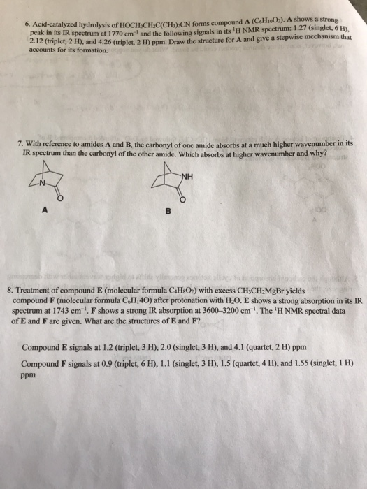 Solved hydrolysis of HOCH.CH.CCH.) CN forms compound A | Chegg.com