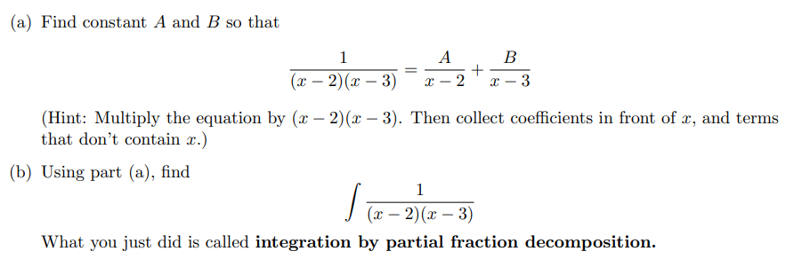 Solved (a) Find constant A and B so that | Chegg.com