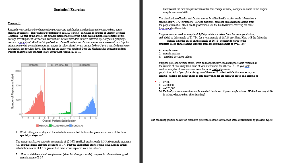 Solved Statistical Exercises Exercise 1: Research was | Chegg.com