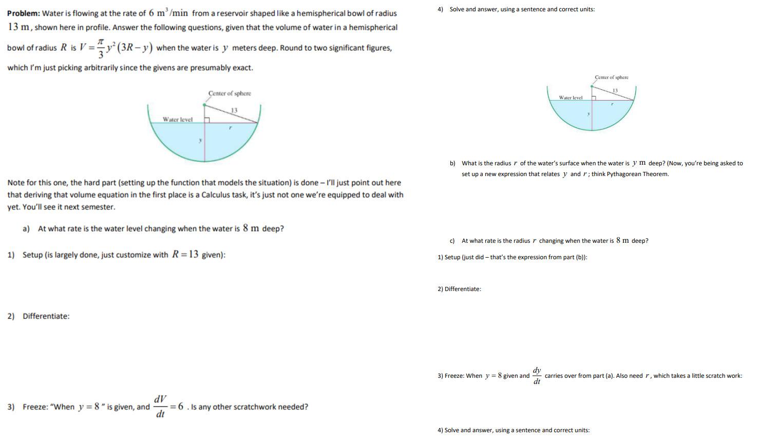 Solved Water is flowing at the rate of 6 m^3/min from a | Chegg.com