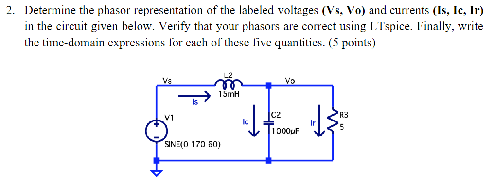 Solved Determine the phasor representation of the labeled | Chegg.com