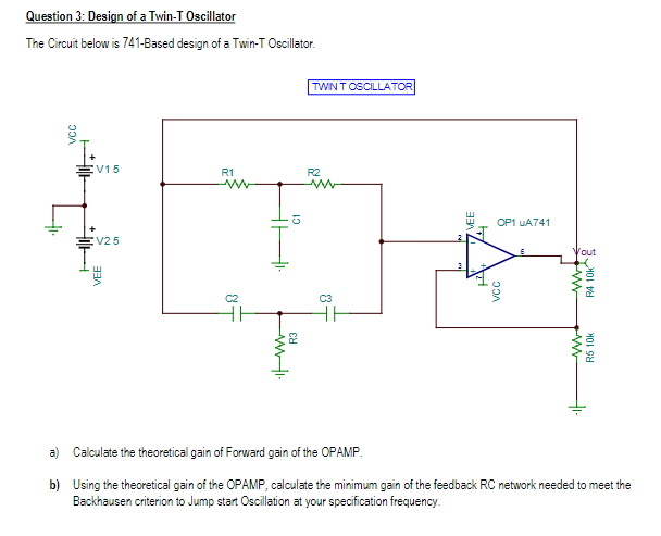 Show me the steps to solve c) ﻿Design the oscillator | Chegg.com