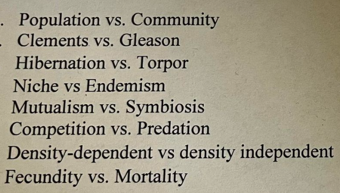 Population vs. Community Clements vs. Gleason | Chegg.com