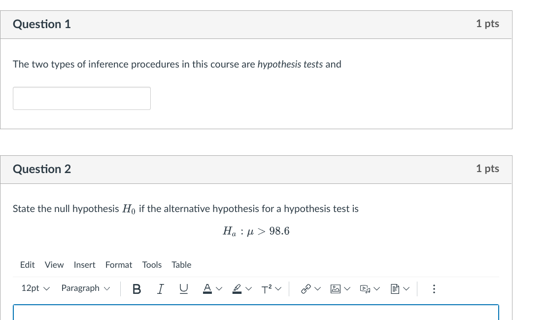 Solved The two types of inference procedures in this course | Chegg.com