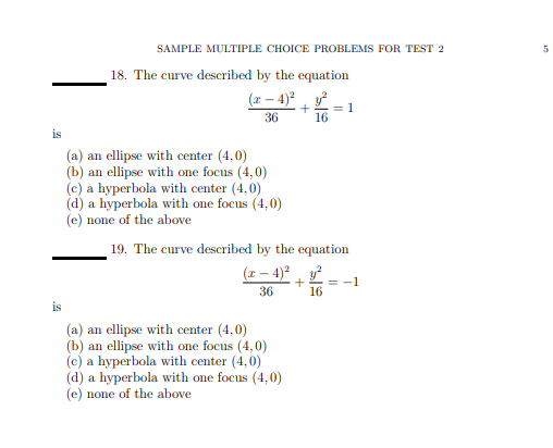 Solved SAMPLE MULTIPLE CHOICE PROBLEMS FOR TEST 2 18. The | Chegg.com