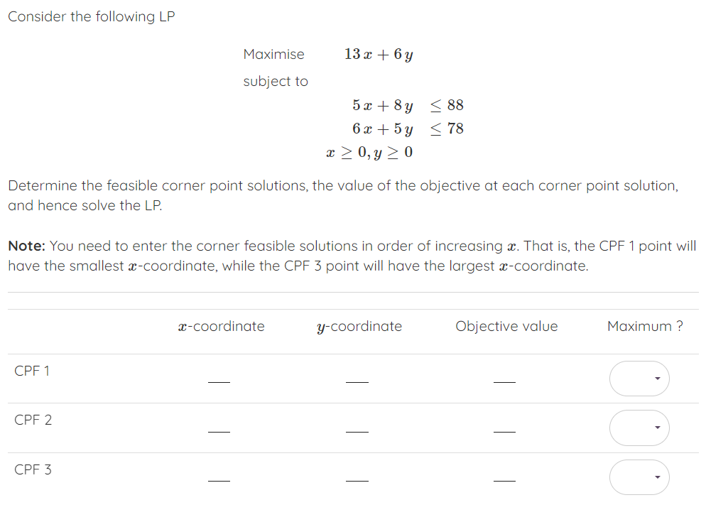 Solved Consider the following LP Maximise subject to | Chegg.com