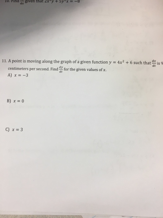 Solved A Point is moving along the graph of a given function | Chegg.com