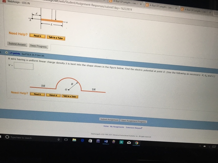 Solved A wire having a uniform linear charge density lambda | Chegg.com