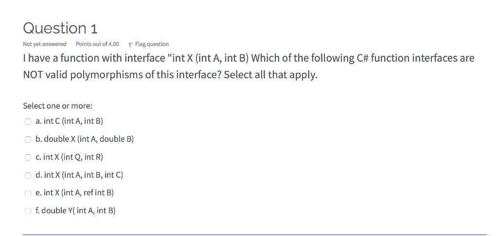 Solved Question 1 Not yet answered Points out of 4.00 Flag | Chegg.com