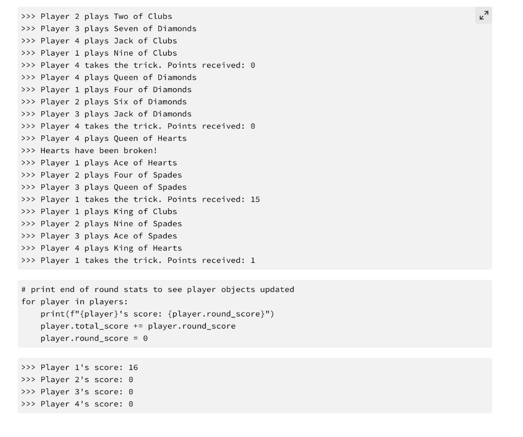 Create a class Round that takes a list of players | Chegg.com