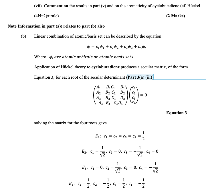 Solved For secular determinant for the conjugated four | Chegg.com