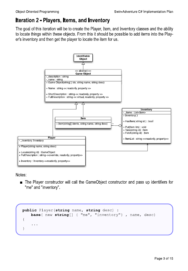 Object Oriented Programming Swin-Adventure C# | Chegg.com