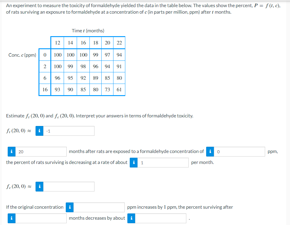 Solved An experiment to measure the toxicity of formaldehyde | Chegg.com