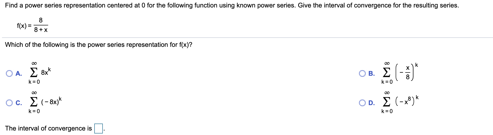 Solved Find a power series representation centered at 0 for | Chegg.com
