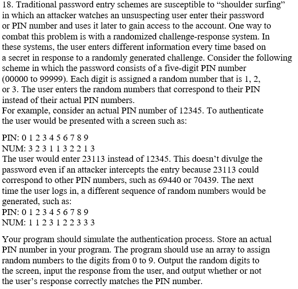 Solved 18. Traditional password entry schemes are | Chegg.com