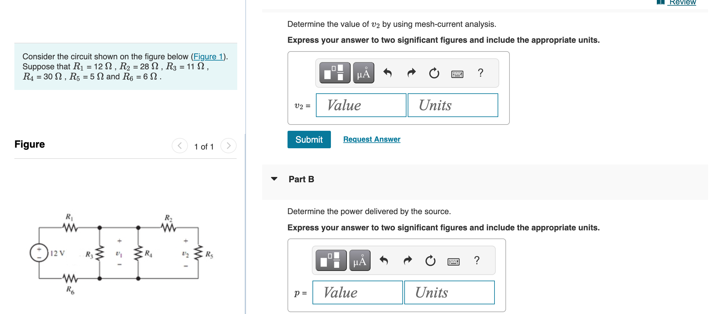 Solved Determine the value of v2 by using mesh-current | Chegg.com