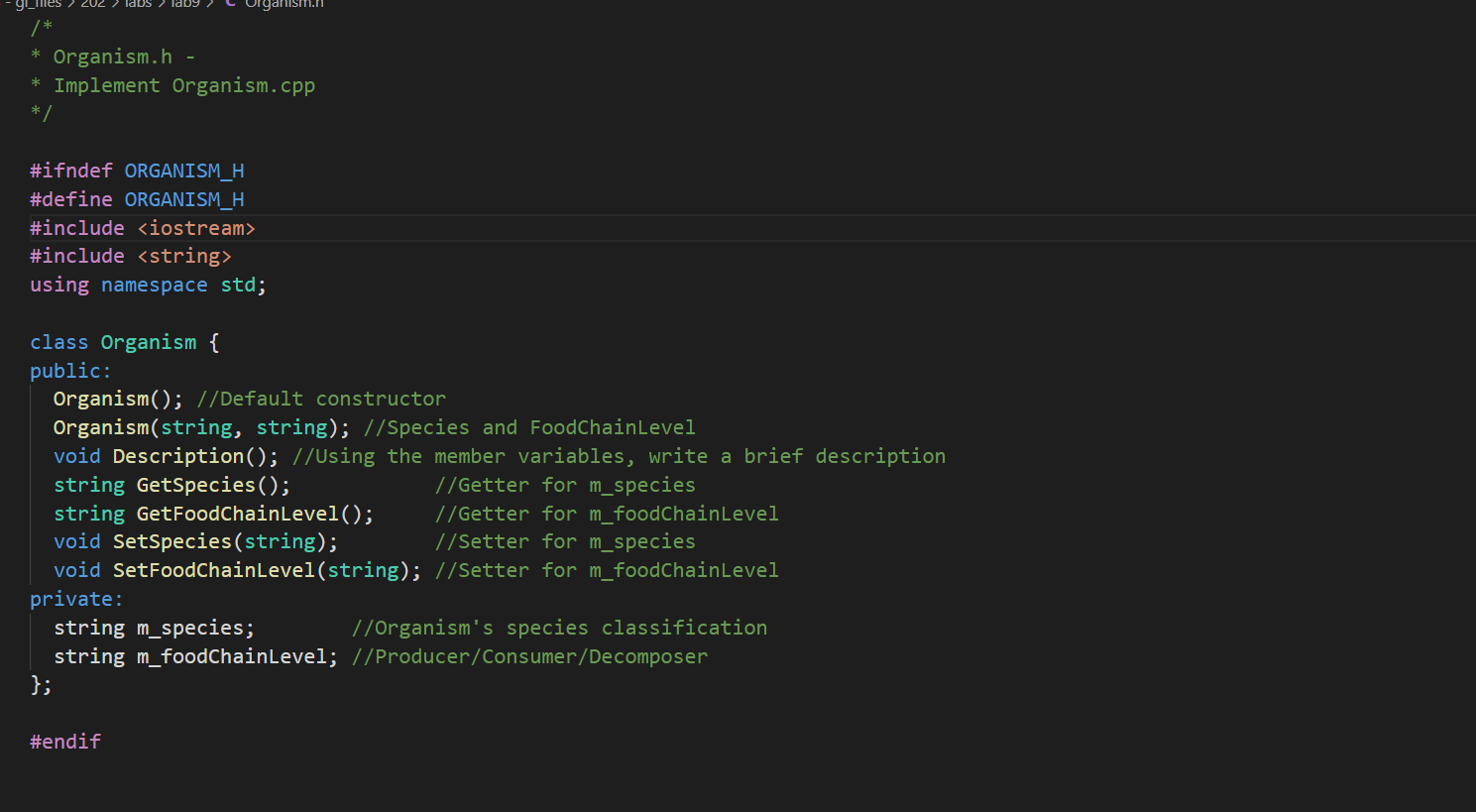 Solved code in c++ you should spend some time really looking | Chegg.com