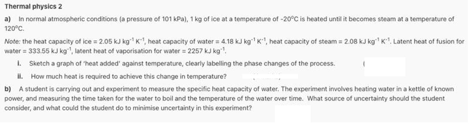 Solved a) In normal atmospheric conditions (a pressure of | Chegg.com