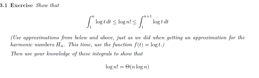 Solved 3.1 Exercise Show that +1 5 logt dt