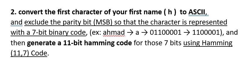 Solved 2. convert the first character of your first name ( h | Chegg.com