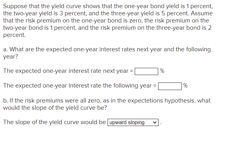 [Solved]: Suppose that the yield curve shows that the one-
