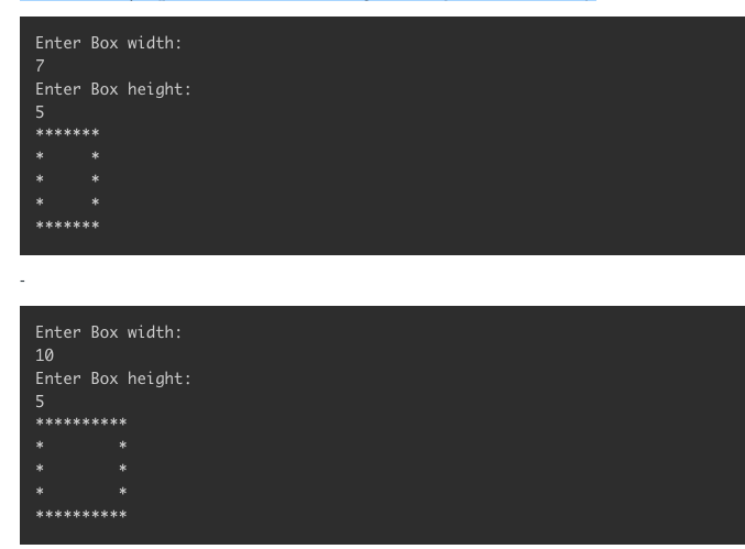 Solved Write a program that asks the user to enter width and | Chegg.com