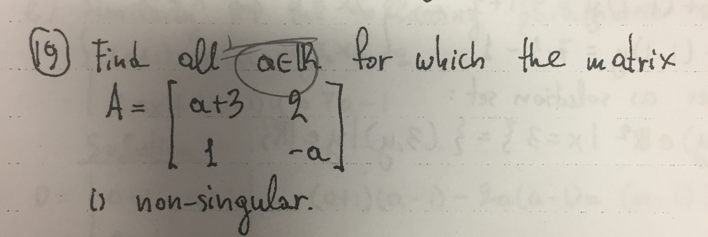 Solved o Find all ach for which the matrix A=1 at 2 1 ral | Chegg.com
