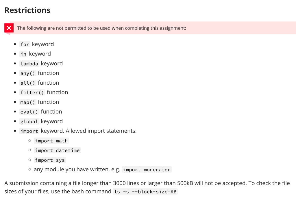The following are not permitted to be used when | Chegg.com
