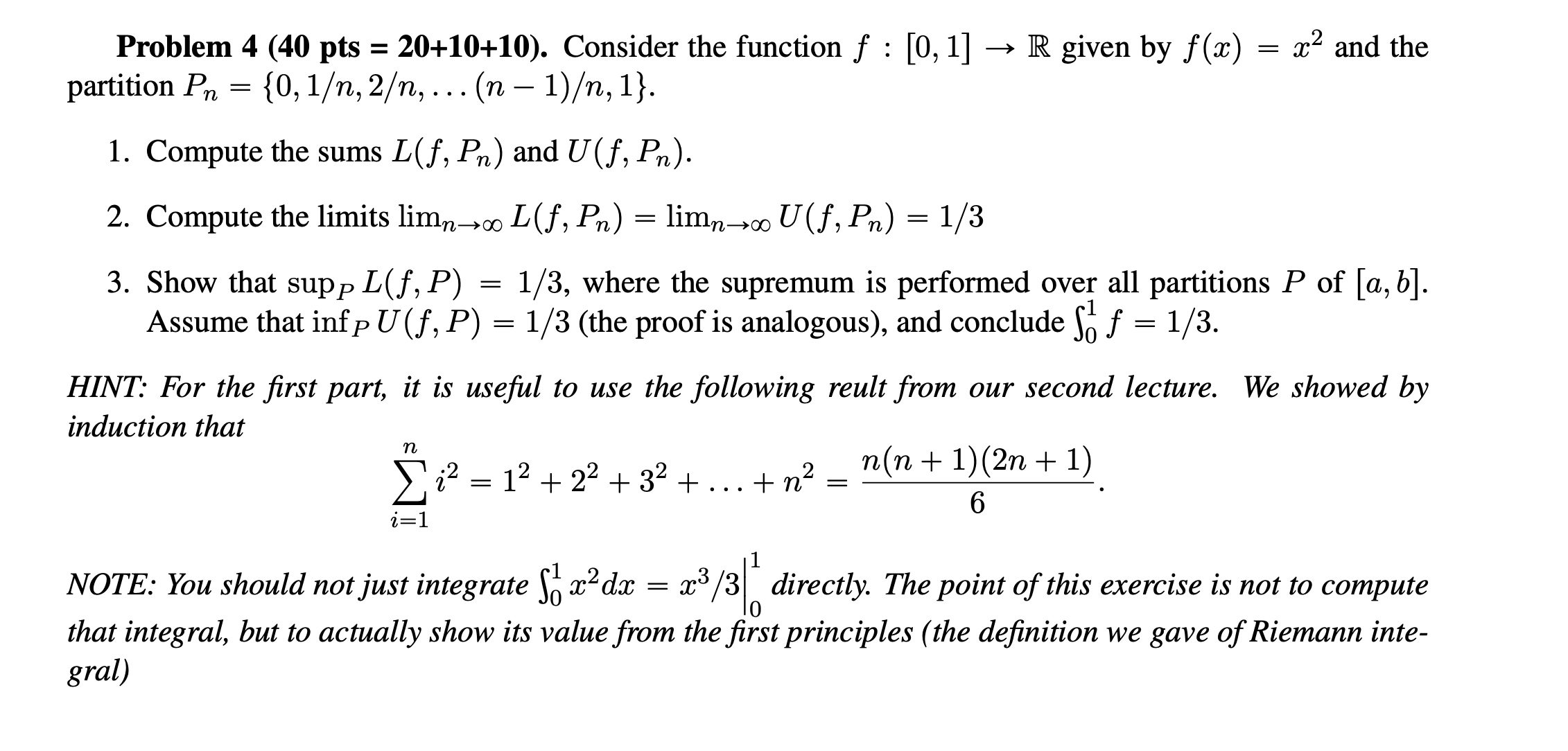 Solved Problem 4 (40 pts = 20+10+10). ﻿Consider the function | Chegg.com