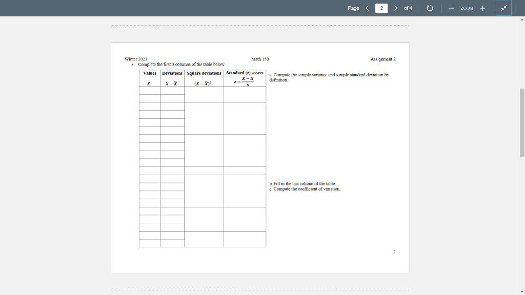 Solved Arrange the data in order (create a data array) and | Chegg.com