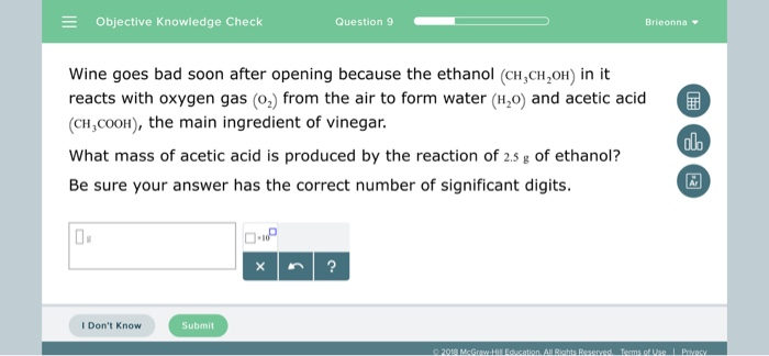 Solved Ξ Objective Knowledge Check Question 9 Brieonna Wine | Chegg.com