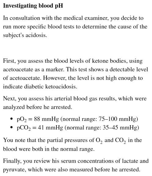 Solved Investigating blood pH In consultation with the | Chegg.com