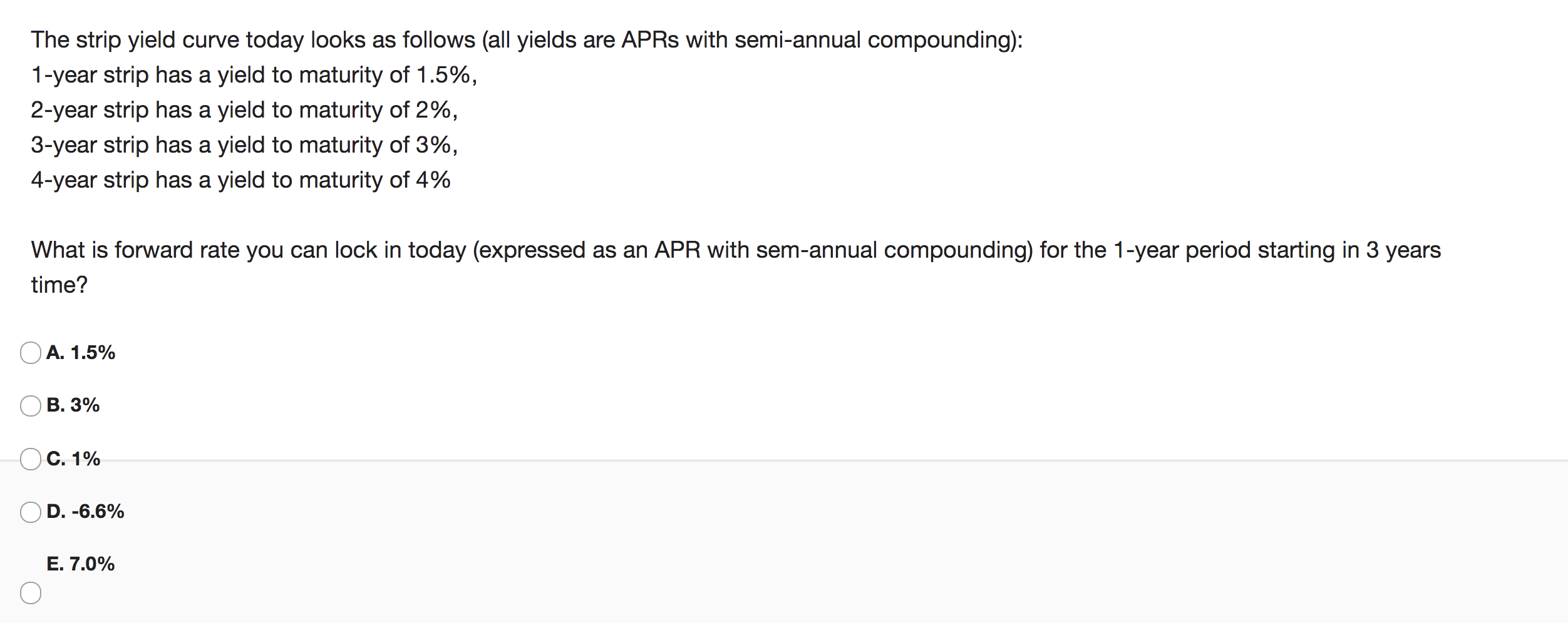 Solved The strip yield curve today looks as follows (all | Chegg.com