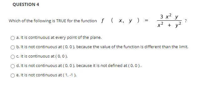 Solved QUESTION 4 3 х? у Which of the following is TRUE for | Chegg.com