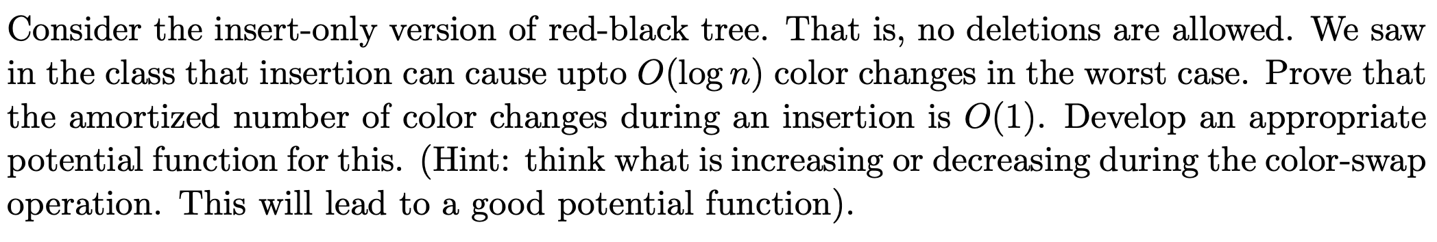 Solved Consider the insert-only version of red-black tree. | Chegg.com